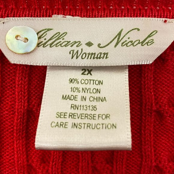 Jillian Nicole | Sweaters | Jillian Nicole Women Red Cable Knit V Neck ...